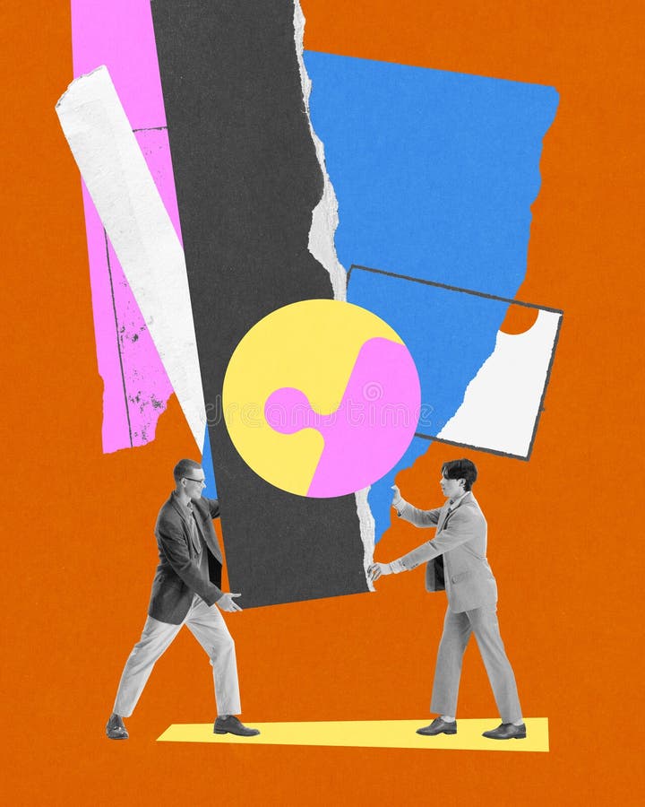 Two Men Working Together, Symbolizing Collaboration and Shared Goals ...