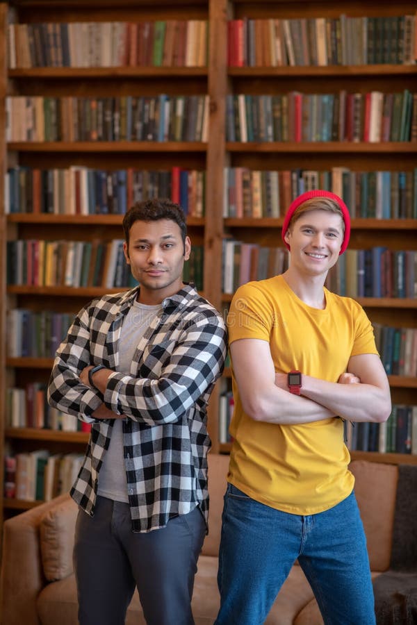 Two Young Handsome Men Standing in the Room Stock Photo - Image of ...