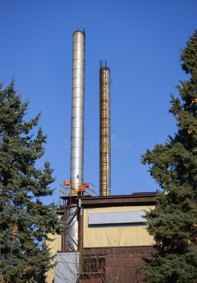 Industry, Two Tall Chimneys Stock Image - Image of global, large: 11253015