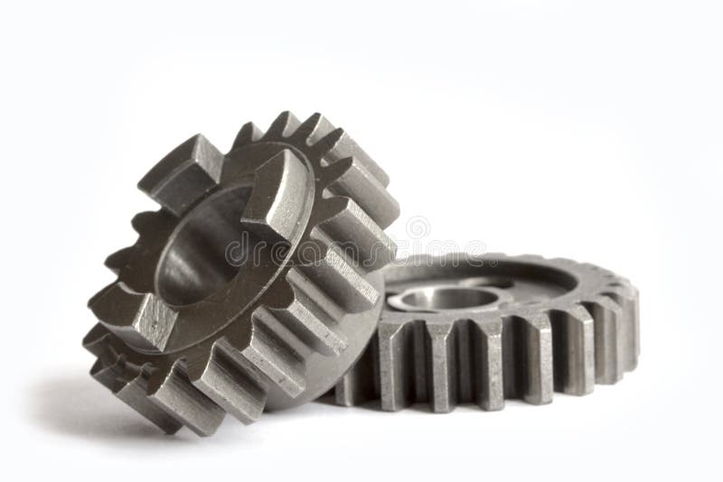 Two metal gears stock image. Image of white, gearwheel - 156536565