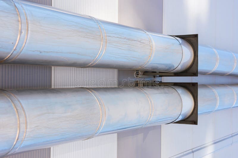 Metal Industrial Pipes with Fastening Stock Image - Image of fastening ...