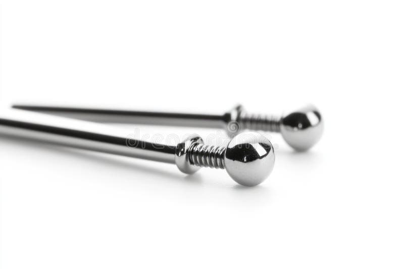 Two Metal Screws Lying Side by Side, Ready for Use Stock Photo - Image ...