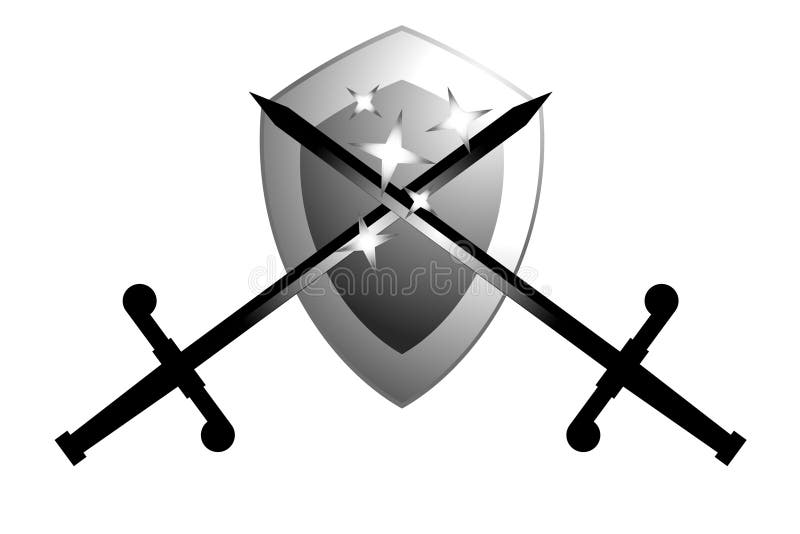 Two metal swords stock vector. Illustration of vector - 26614646