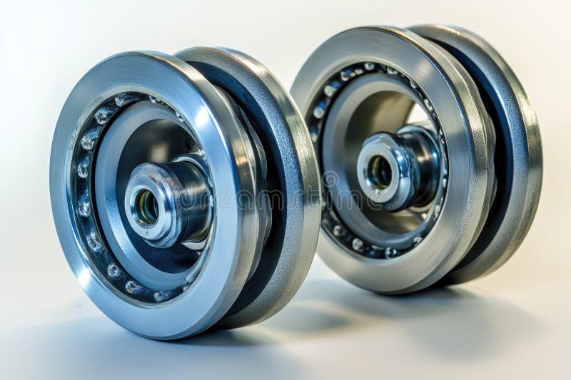 Two Metal Wheels Placed Adjacent To Each Other Stock Image - Image of ...