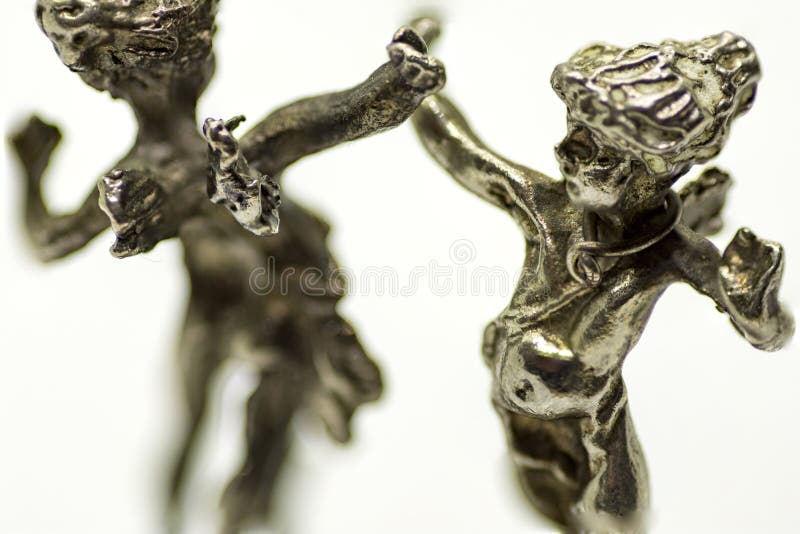 Two Metallic Dancing Angels, Dance with Them Stock Photo - Image of ...