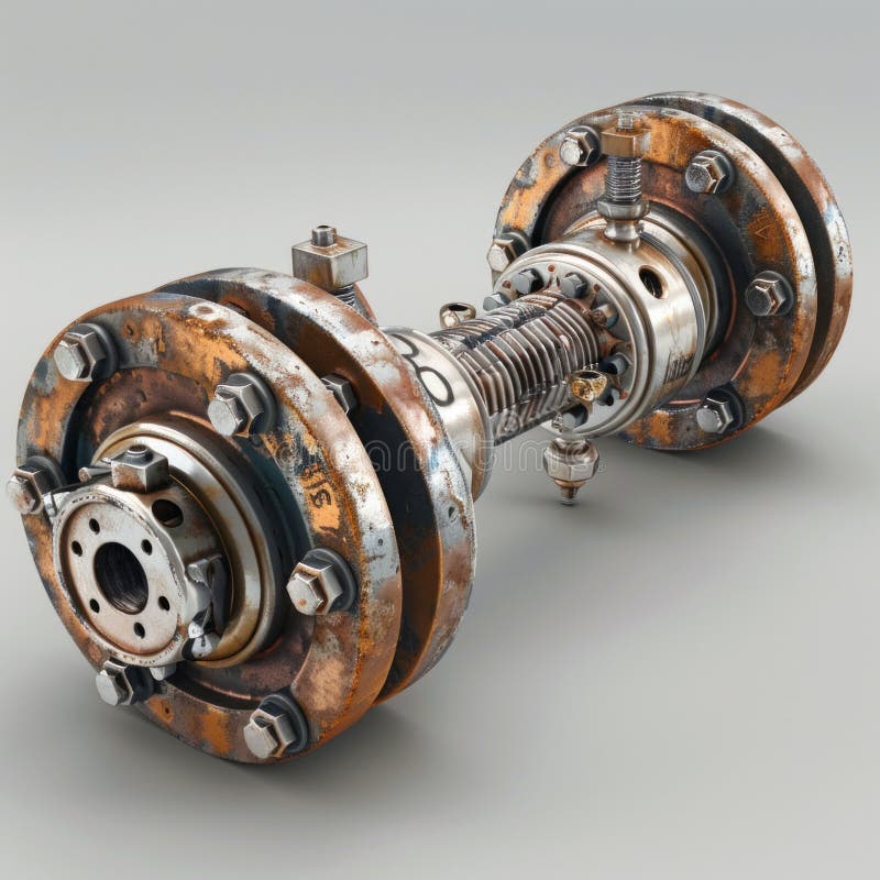 Two Metallic Gears Intricately Interlock, Creating a Visual ...