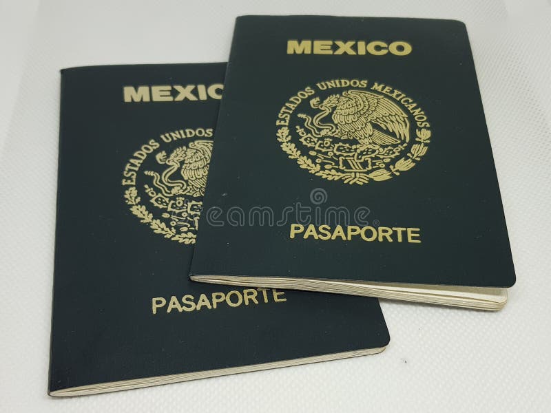 Two Mexican Passports in a White Background Stock Photo - Image of ...
