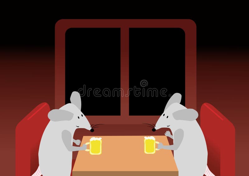 Two Mice are Drinking the Beer Stock Vector - Illustration of ...