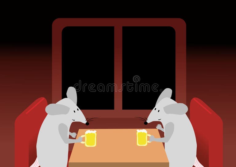 Two Mice are Drinking the Beer Stock Vector - Illustration of ...