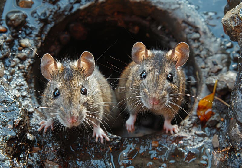 Two Mice are Looking at the Camera Stock Photo - Image of tail, fluffy ...