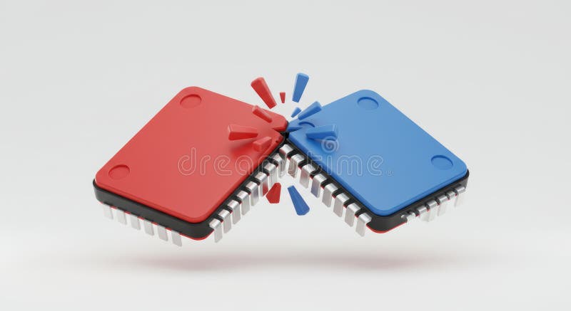 Clash of Processors stock illustration. Illustration of hardware ...