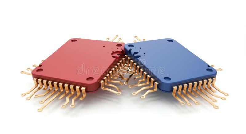 Broken Microchips stock illustration. Illustration of breakdown - 383242025
