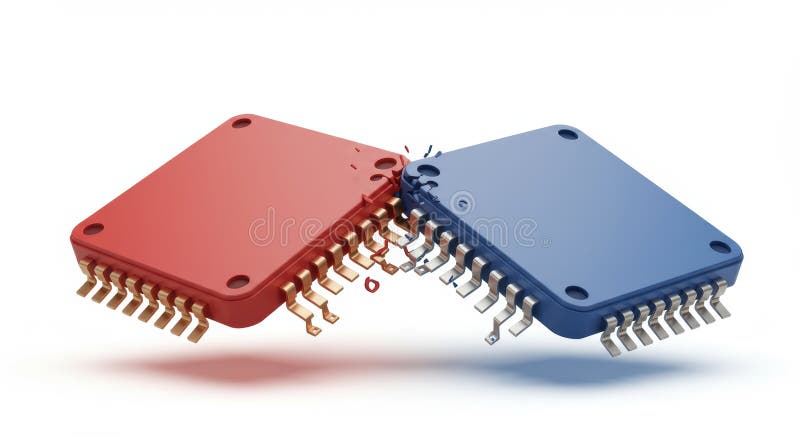 Broken Microchips stock illustration. Illustration of machine - 383234590