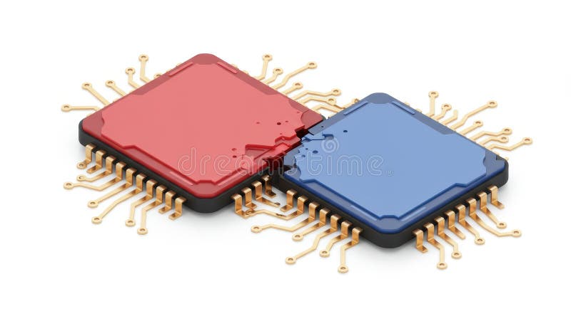 Broken Microchips stock illustration. Illustration of semiconductor ...