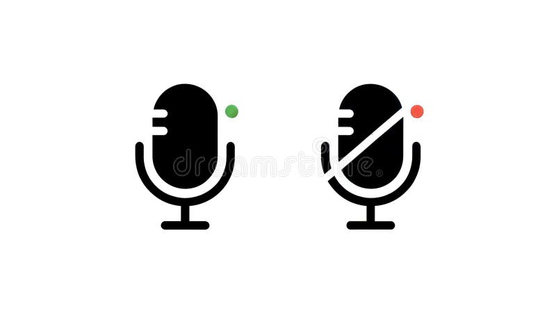 Two Microphone Icons are Depicted, One on the Left with a Green Dot ...