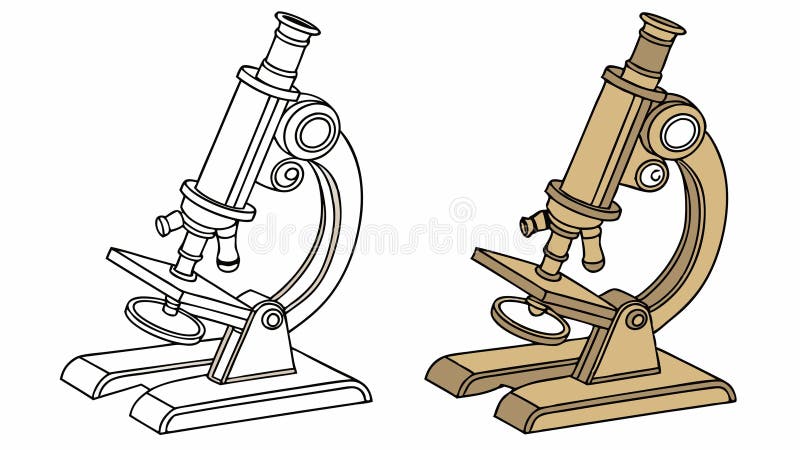 Two Microscopes, Symbolizing Scientific Research and Discovery, Vector Design Generative AI ...