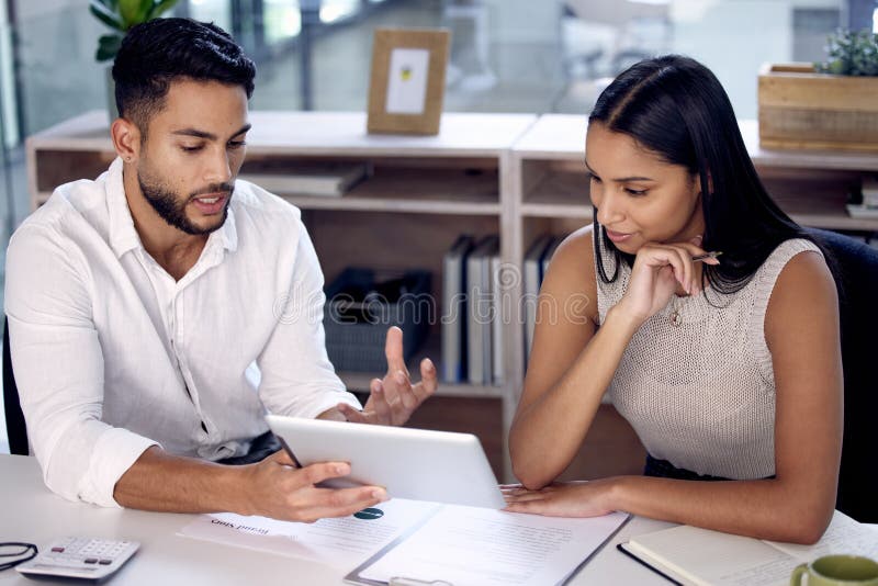 Two Minds are Better Than One. Two Work Colleagues Working Together ...