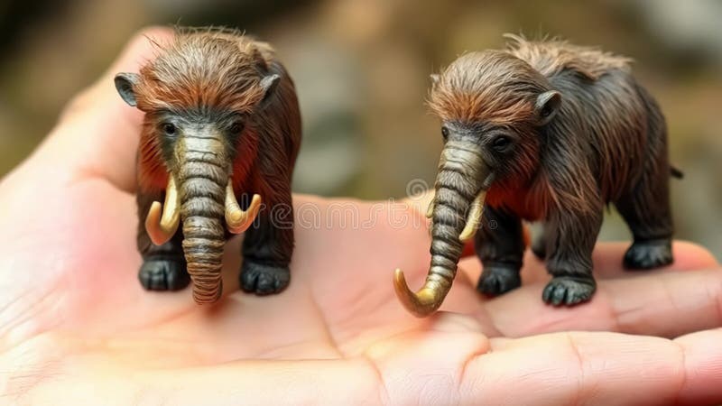 Tiny Mammoths on Display in a Human Hand Showcase Extraordinary Detail ...