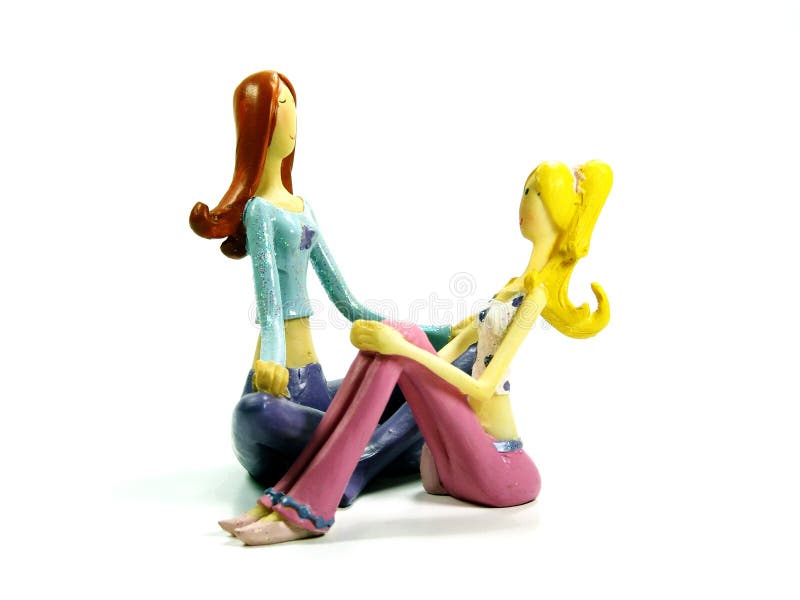 Two miniature models stock photo. Image of female, chat - 7499050