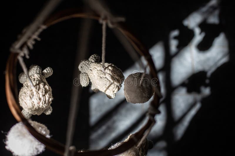 Two Small Balls Hanging from the Side of a Wire, Stock Photo - Image of ...