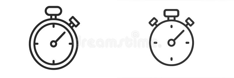 Two Minimalist Stopwatch Designs Displayed Side by Side in Black and ...