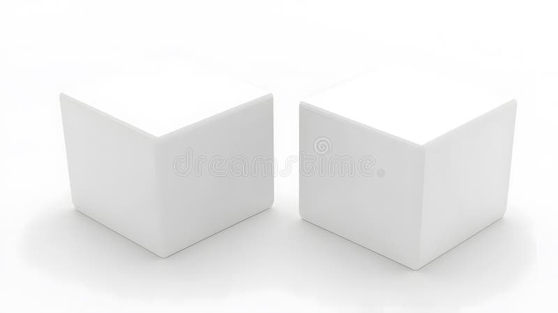 Two Minimalistic White Cubes on a Light Background Stock Illustration - Illustration of ...