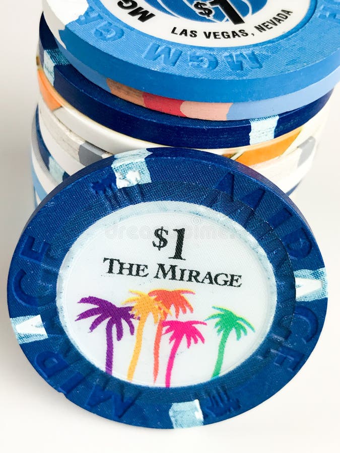 Two Mirage $1 Poker Chips on a Black Backdrop Editorial Stock Photo ...