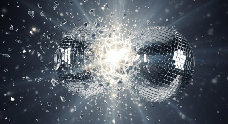 Shattered Disco Ball Collision Stock Illustration - Illustration of ...