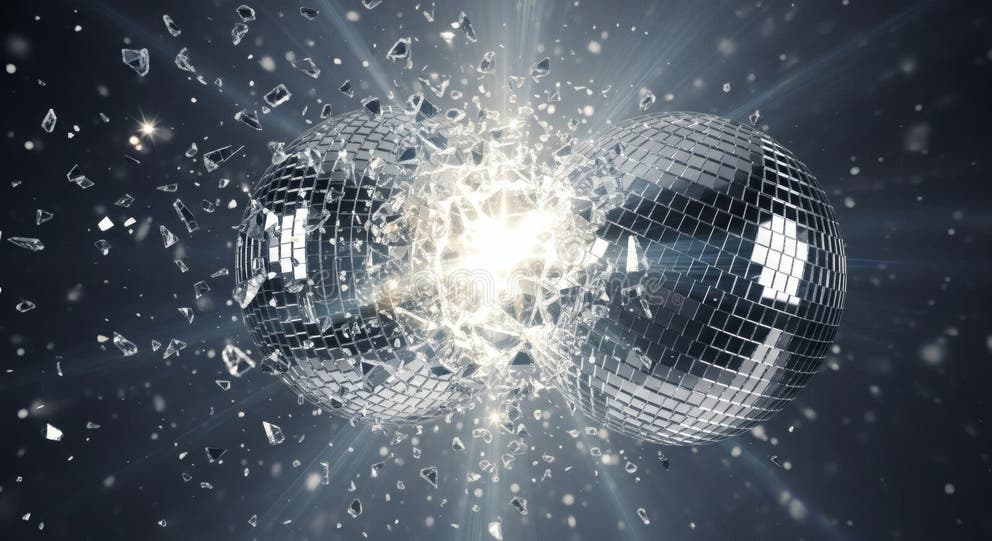 Shattered Disco Ball Collision Stock Illustration - Illustration of ...