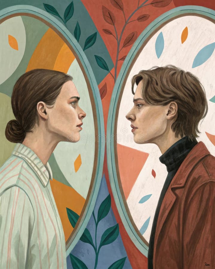 Two Mirrors Facing Each Other Reflecting Various Distorted Images ...