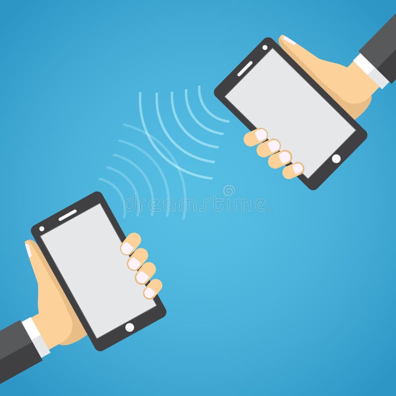 Two Mobile Devices Connected Together. Stock Vector - Illustration of ...