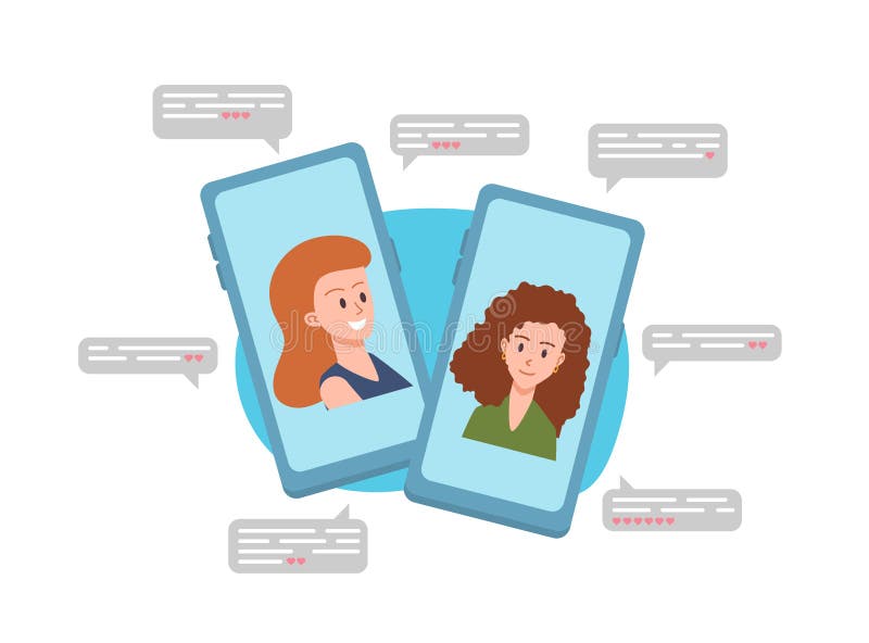 Two Mobile Phone Screens with Happy Women Faces and Message Boards ... Two Mobile Phone Screens with Happy Women Faces and Message Boards ...