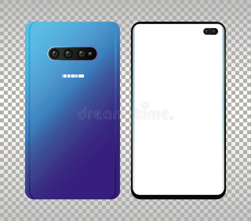 Two Mockup Smartphones Devices Icons Stock Vector - Illustration of ...