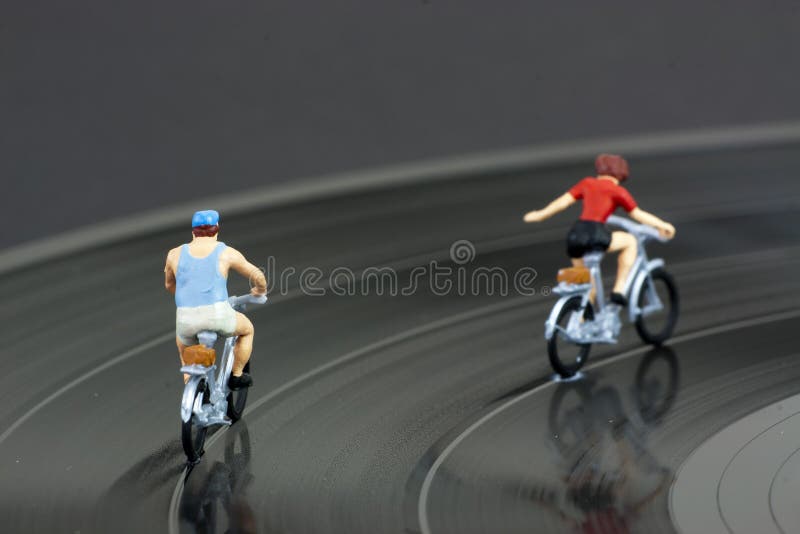 Two Model People in Cycle Race Stock Photo - Image of competitive ...