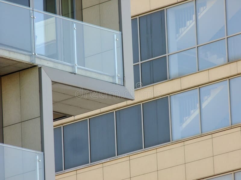 Two Modern Buildings in Front of Each Other Stock Image - Image of ...