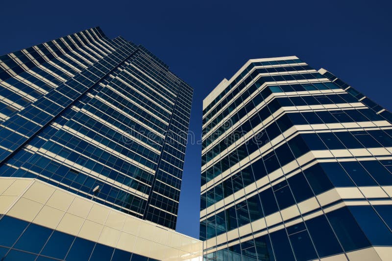 Two modern buildings stock image. Image of buildings - 53587553