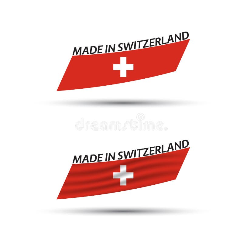 Two Modern Colored Vector Swiss Flags Isolated on White Background ...
