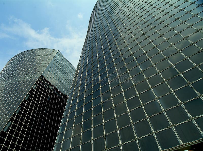Two Modern Commercial Buildings Stock Image - Image of glass ...