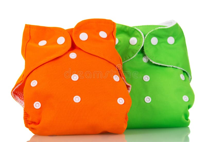 Two Modern Eco-friendly Diaper on White. Stock Image - Image of diaper ...