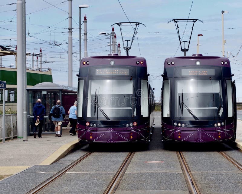 Two Modern Electric Blackpool Trams Editorial Image - Image of electric ...