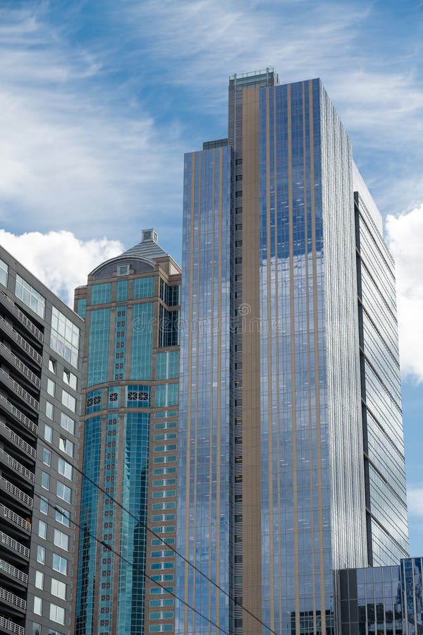Two Modern Glass Towers stock photo. Image of business - 89700132