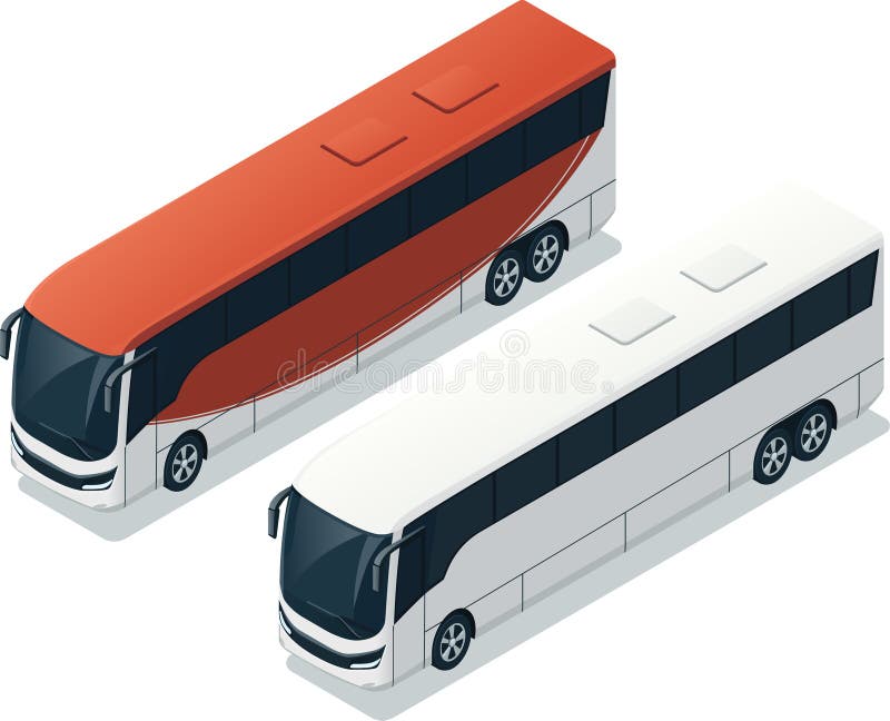 Isometric Sleeper Bus Illustration Stock Illustrations – 1 Isometric ...