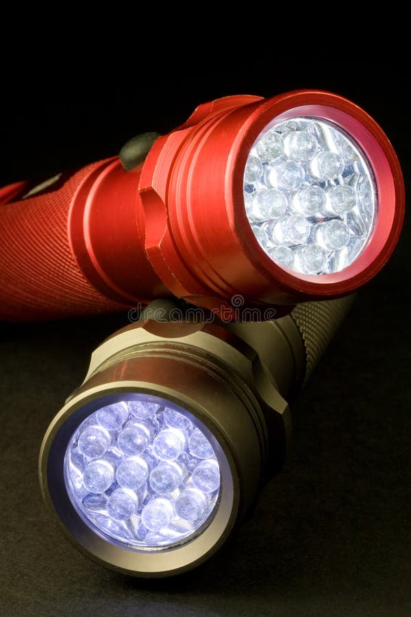 Two Modern LED Flashlights stock photo. Image of emit - 25998684