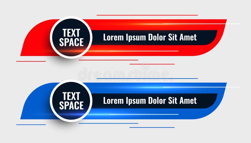 Two Modern Lower Third Template Design Banner Stock Vector ...