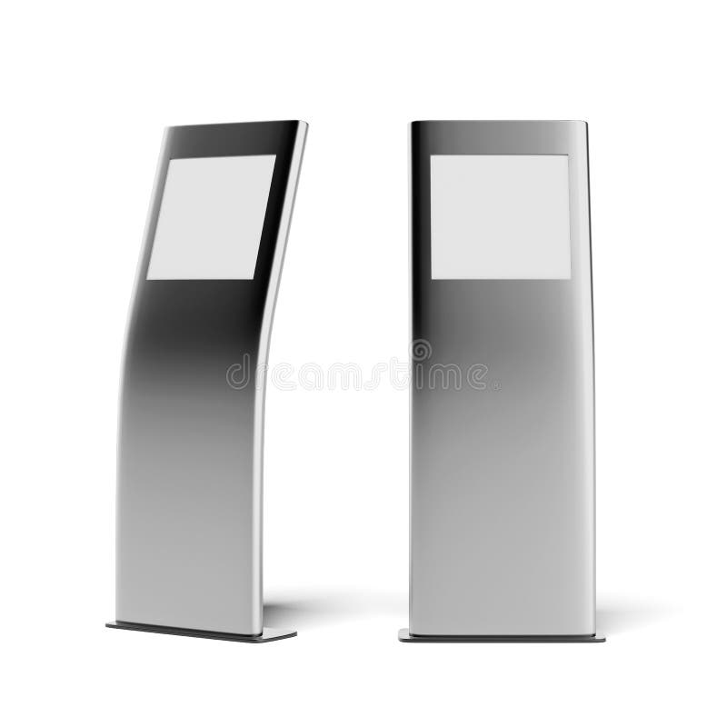 Two Modern Metal Advertising Stands Stock Illustration - Illustration ...