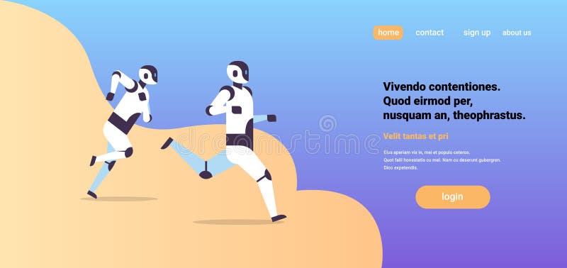 Intelligence Robots Horizontal Banner Stock Illustrations – 57 ...