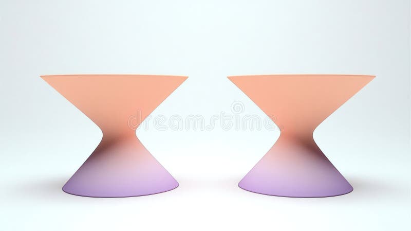 Two Modern, Stylized Tables with a Gradient Color Scheme Stock ...