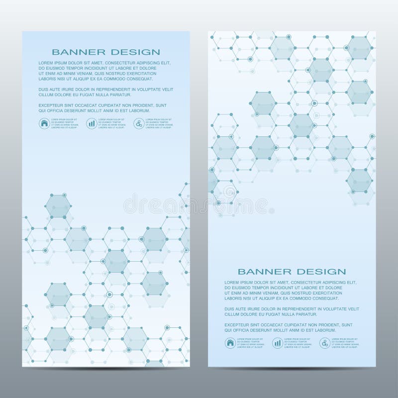 Two of Modern Vertical Scientific Banners. Molecular Structure of DNA ...