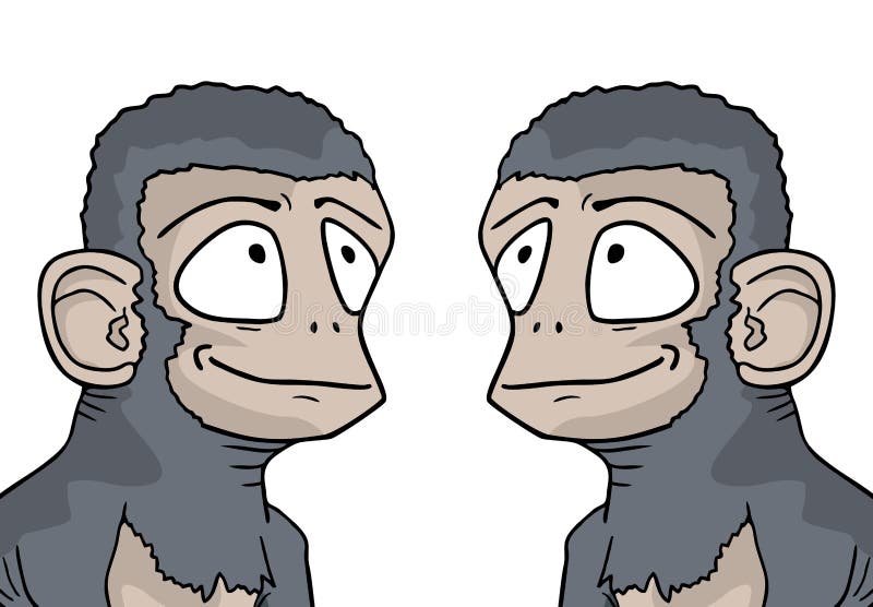 Two monkeys faces stock vector. Illustration of talk - 90629651