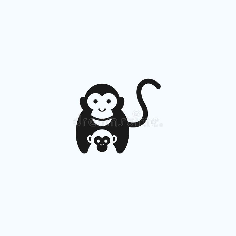 Two Monkeys Logo Design Vector Illustration Stock Illustration ...